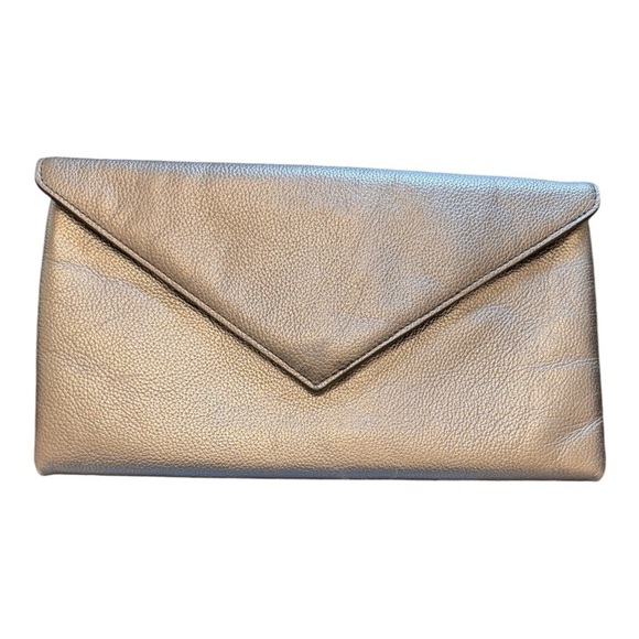 J. Crew | Bags | J Crew Pebbled Leather Envelope Clutch In Gold | Poshmark